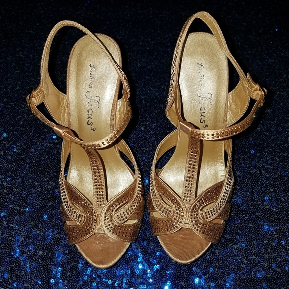 Shoes | Rhinestone Champagne Heels | Poshmark